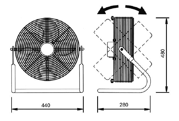Mobilný axiálny ventilátor TURBO 3000 | Elektrodesign